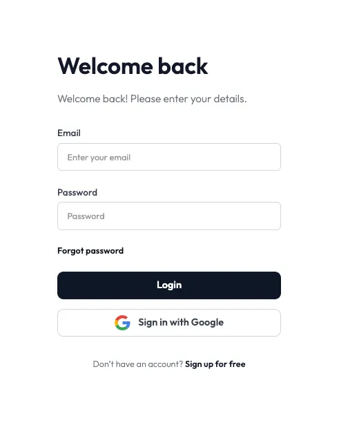 Webflow Login Form With Google Auth | Free Webflow Component